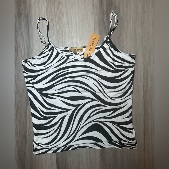 Notations | Tops | Nwt Y2k Notations Zebra Print Womens Cami Tank Top W ...